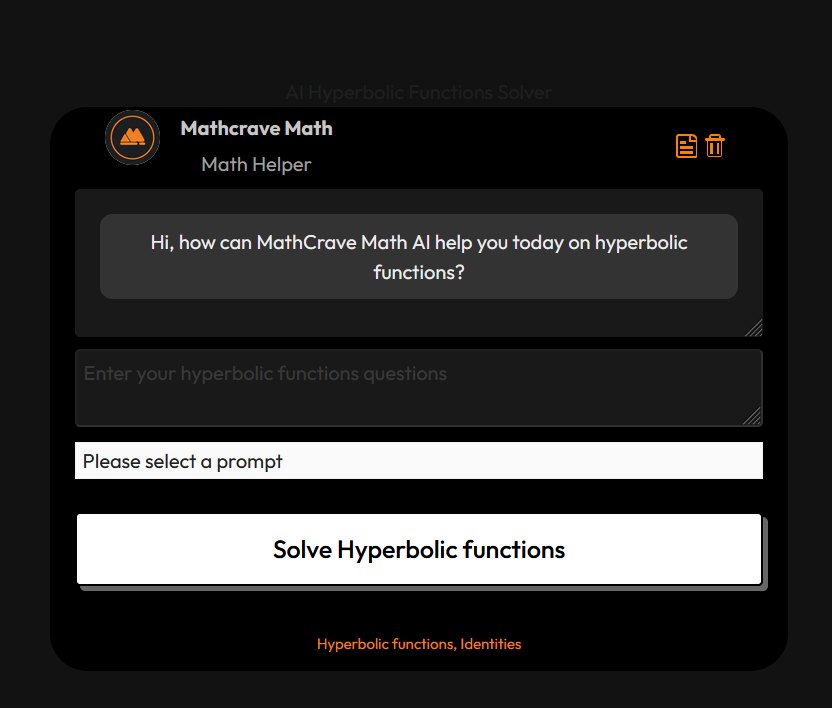 Ai Hyperbolic Functions Solver Free Math Problem Solver With Steps Mathcrave