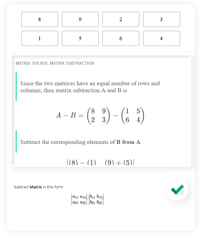 Matrix Subtraction Calculator Free Math Problem Solver With Steps Mathcrave