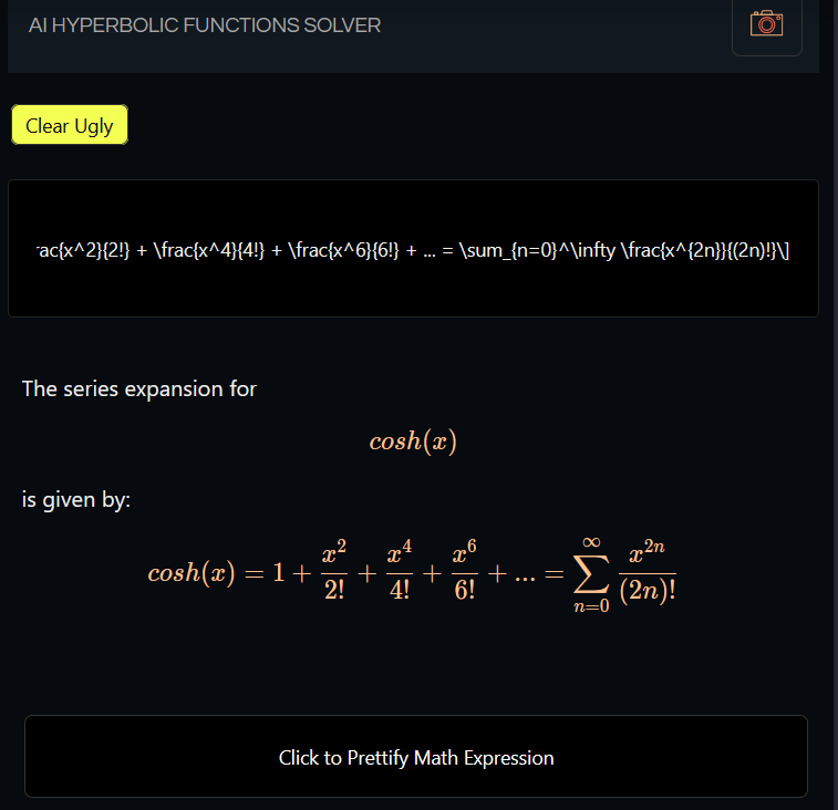Ai Hyperbolic Functions Solver Step By Step Math Problem Solver Mathcrave